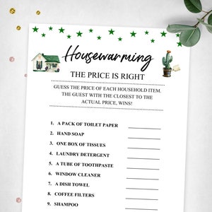 Housewarming the Price is Right. Housewarming Party Game. Real Estate ...
