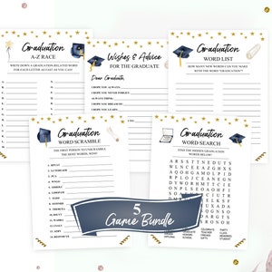 Graduation 5 Game Bundle. Graduation Party Games. Word Search - Etsy