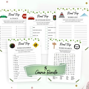 Road Trip 5 Game Bundle. Word Search Word Scramble Hunt | Etsy