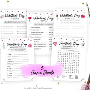 Valentine's Day 5 Game Bundle. Party and Holiday Games. - Etsy