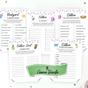Outdoor 5 Game Bundle. Word Scramble Hunt Race Competition. - Etsy