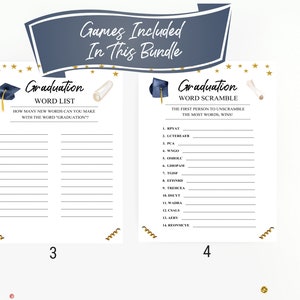 Graduation 5 Game Bundle. Graduation Party Games. Word Search, Word ...