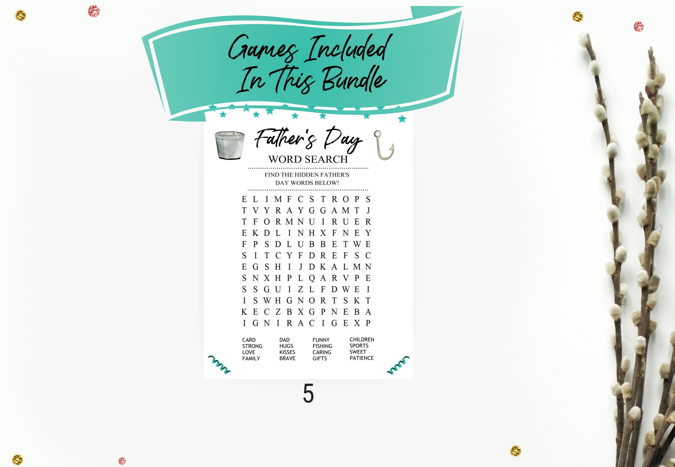 Father's Day 5 Game Bundle. Home Party Games. Holiday Games. Word ...