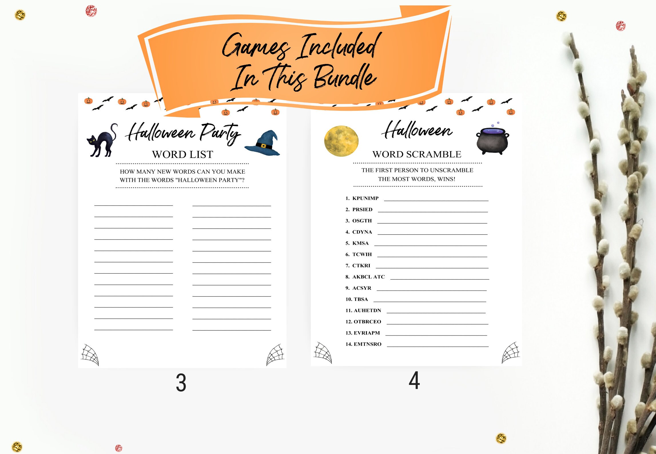 Halloween 5 Bundle Games. Halloween Party Games. Word Search, Scramble ...