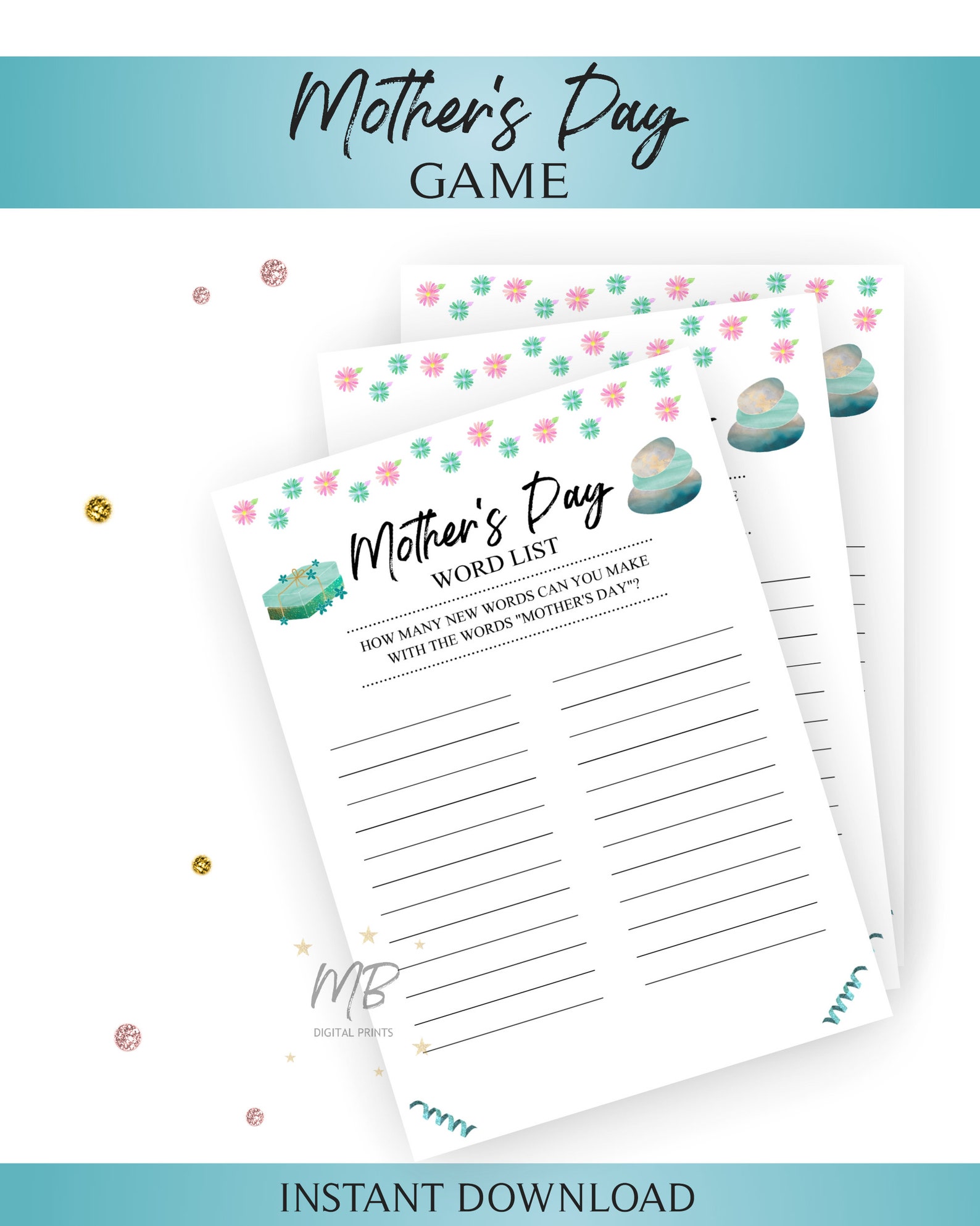 Mother's Day Word List. Mother's Day Holiday Game. at Home Game ...