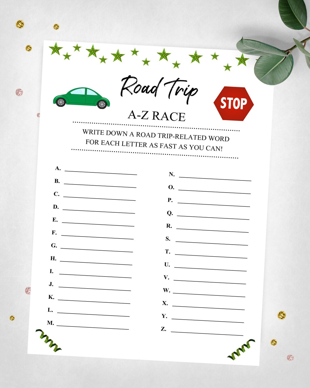 Road Trip A-Z Race. Road Adventure Race Game. Car Trip Game. Instant ...