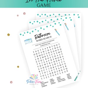 Bathroom Word Search. in the Home Game. Rainy Day Game. Housewarming ...