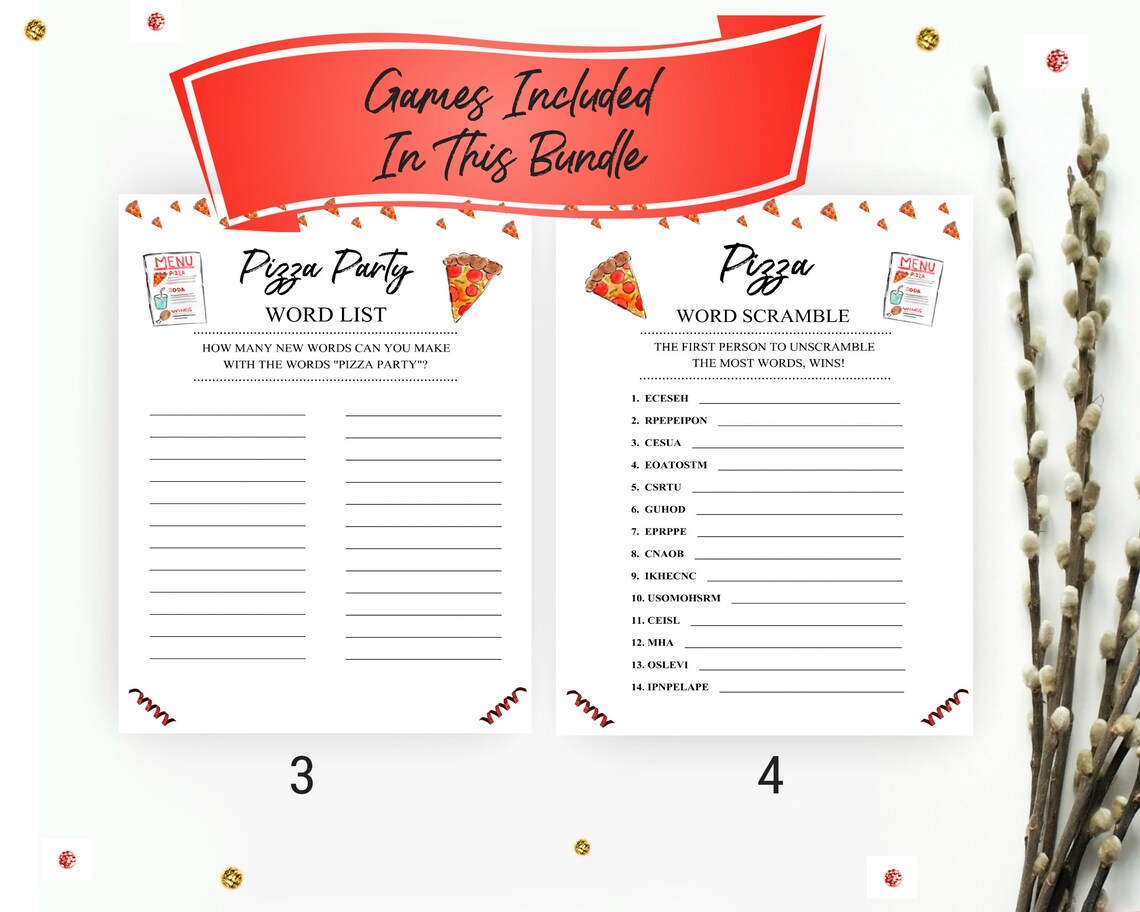 Pizza 5 Game Bundle. Race. This or That. Word Search. Scramble. Word ...