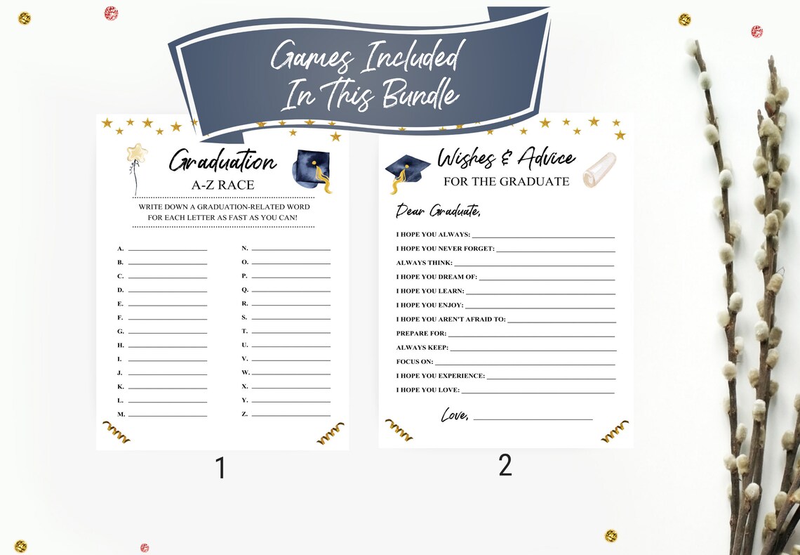 Graduation 5 Game Bundle. Graduation Party Games. Word Search, Word ...