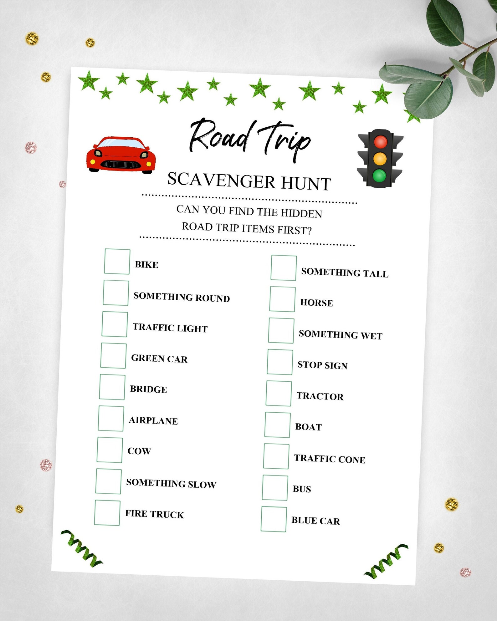 Road Trip Scavenger Hunt. Road Adventure Scavenger Hunt Game. Car Trip ...