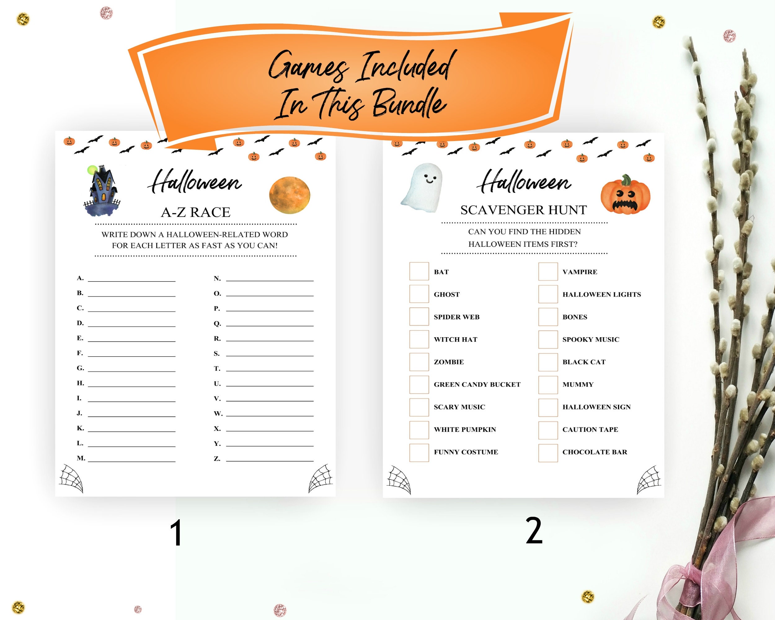 Halloween 5 Bundle Games. Halloween Party Games. Word Search | Etsy