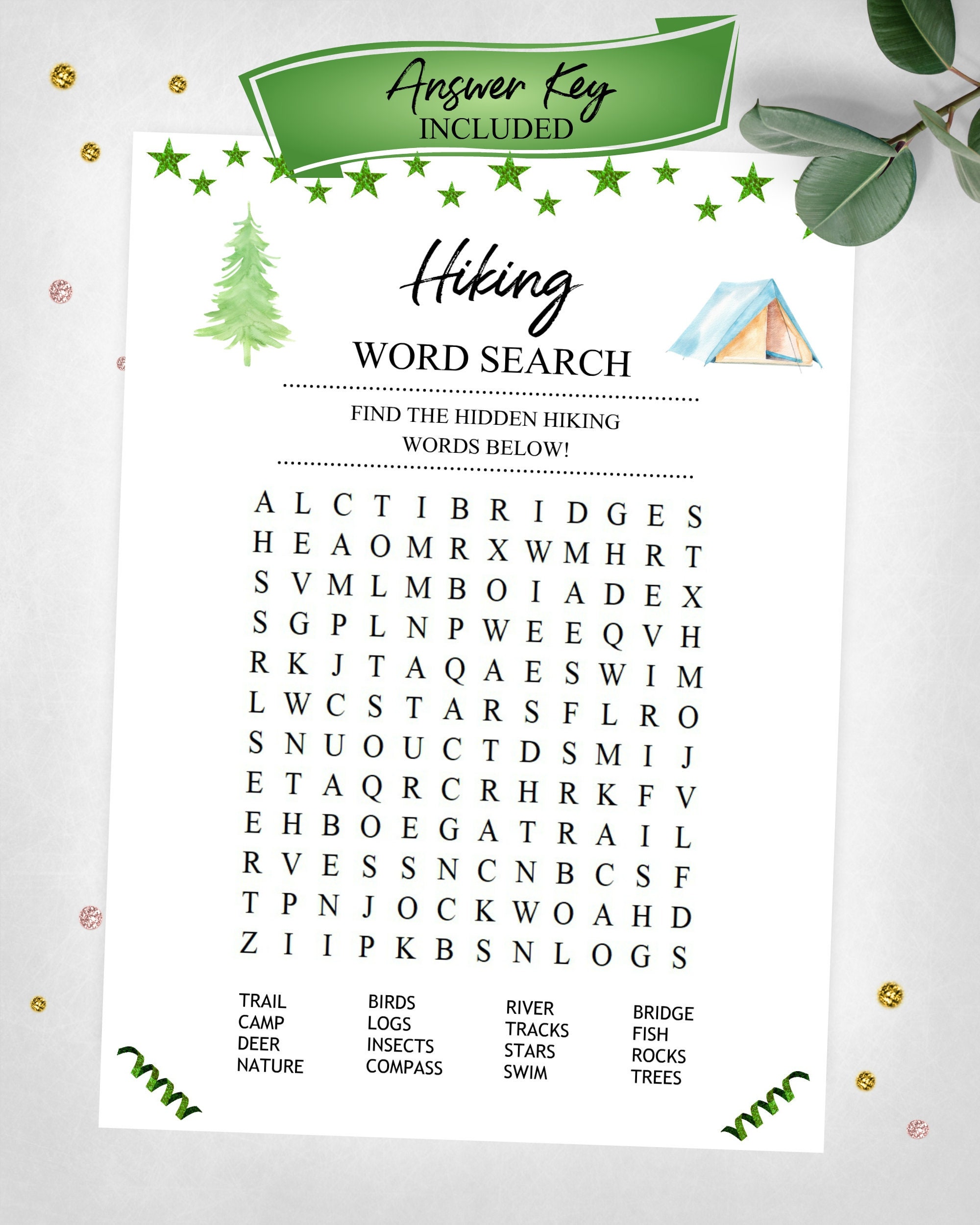 Hiking Word Search. Spring, Summer Hiking Word Search Game. Hiking ...