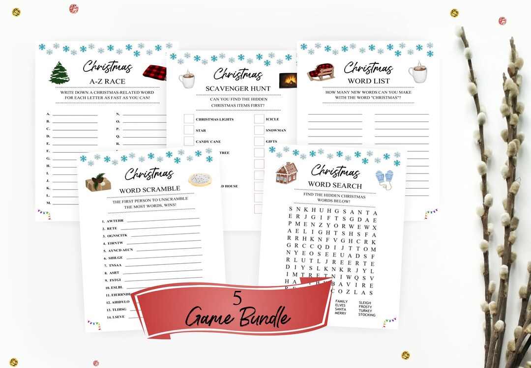 Christmas 5 Bundle Games. Christmas Party Games. Winter Word Search ...