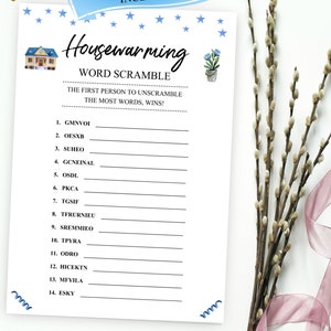 Housewarming Word Scramble. Housewarming Party Game. Real Estate. New ...