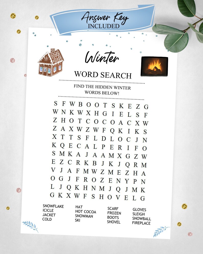 Winter Word Search. Winter Game. Seasonal Party Game. Winter ...