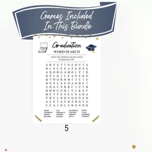 Graduation 5 Game Bundle. Graduation Party Games. Word Search, Word ...