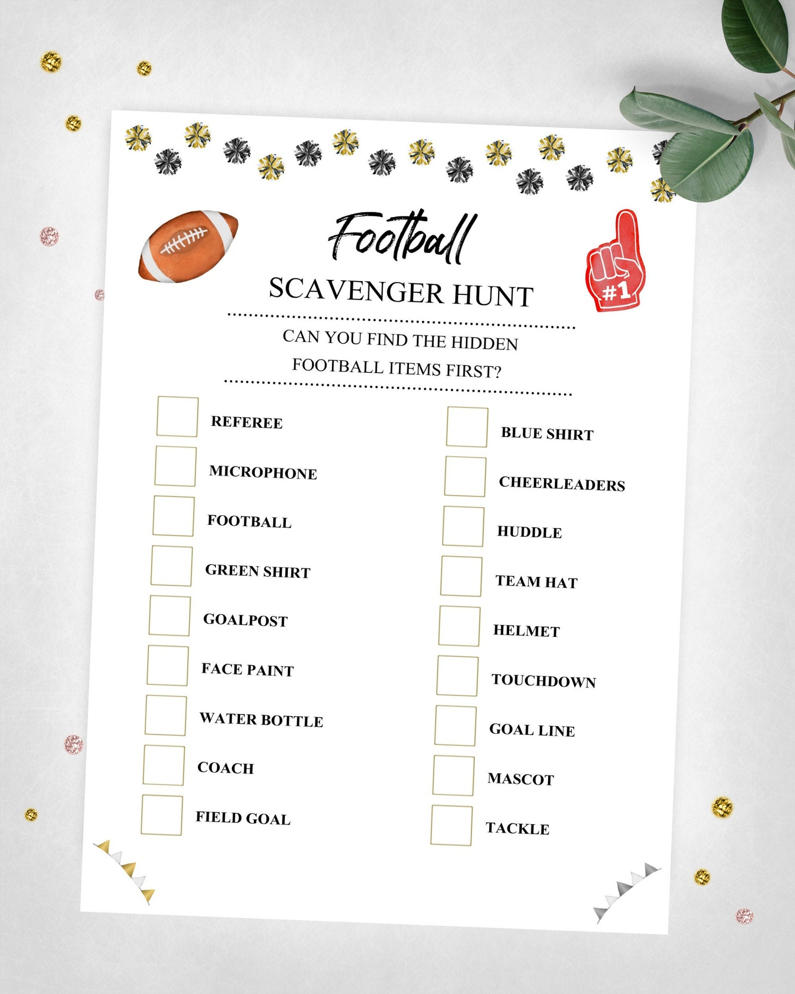 Football Scavenger Hunt. Sports Game. Football Scavenger Hunt Party ...