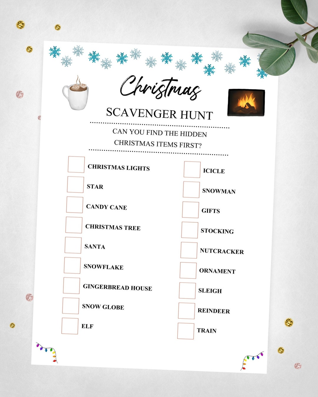 Christmas Scavenger Hunt. Holiday Game. Christmas Scavenger Hunt Party ...