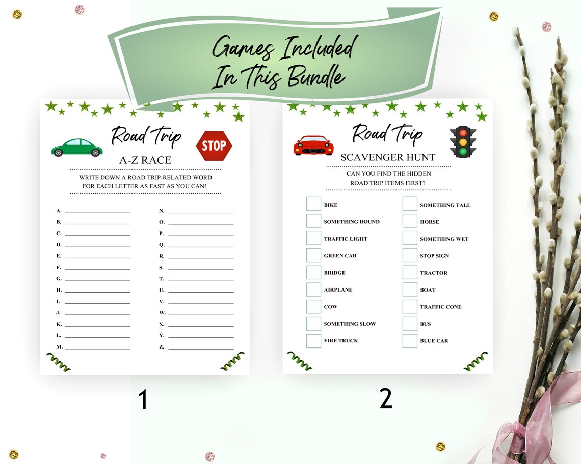 Road Trip 5 Game Bundle. Word Search Word Scramble Hunt | Etsy