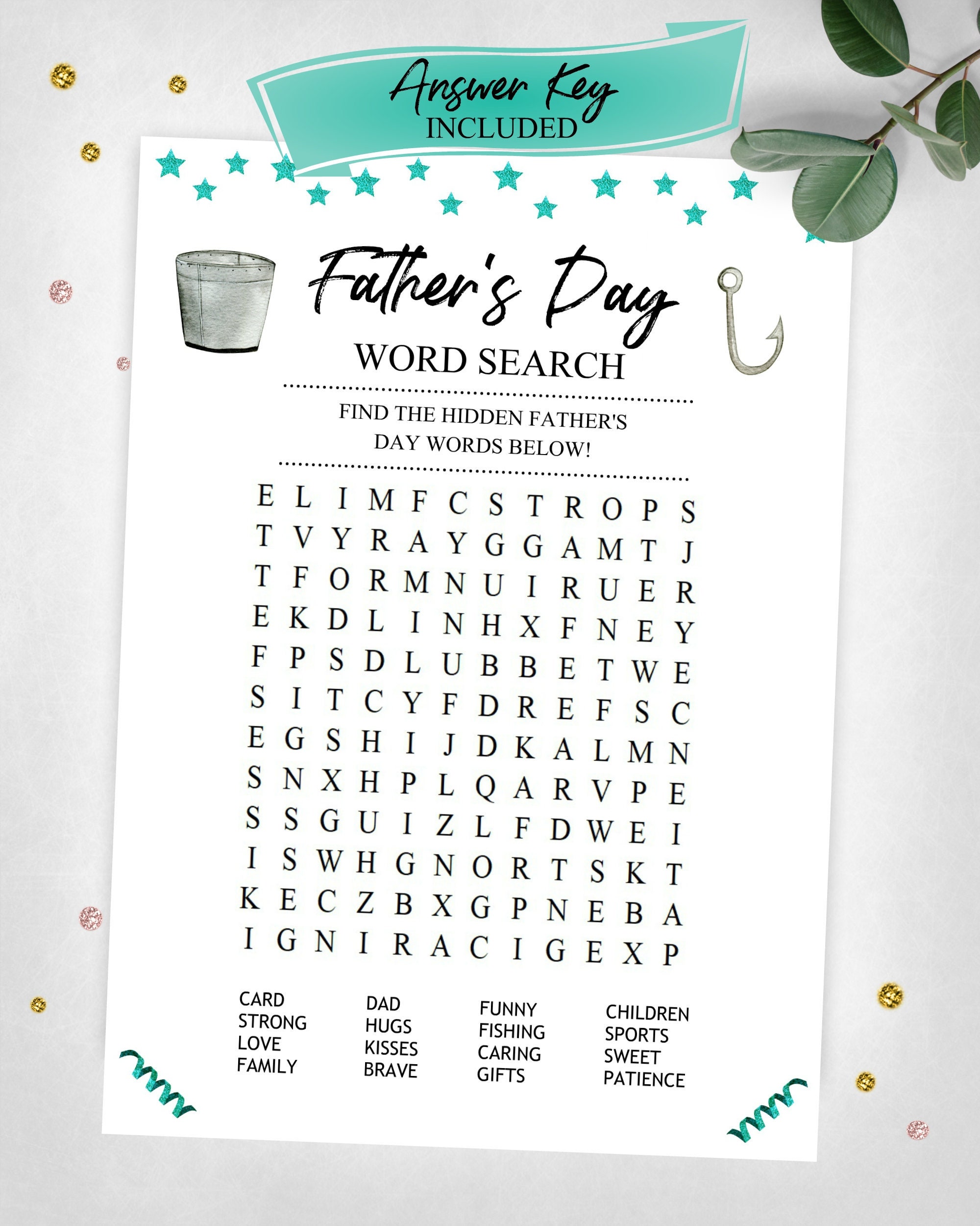 Father's Day Word Search. Father's Day Holiday Game. at Home Game ...