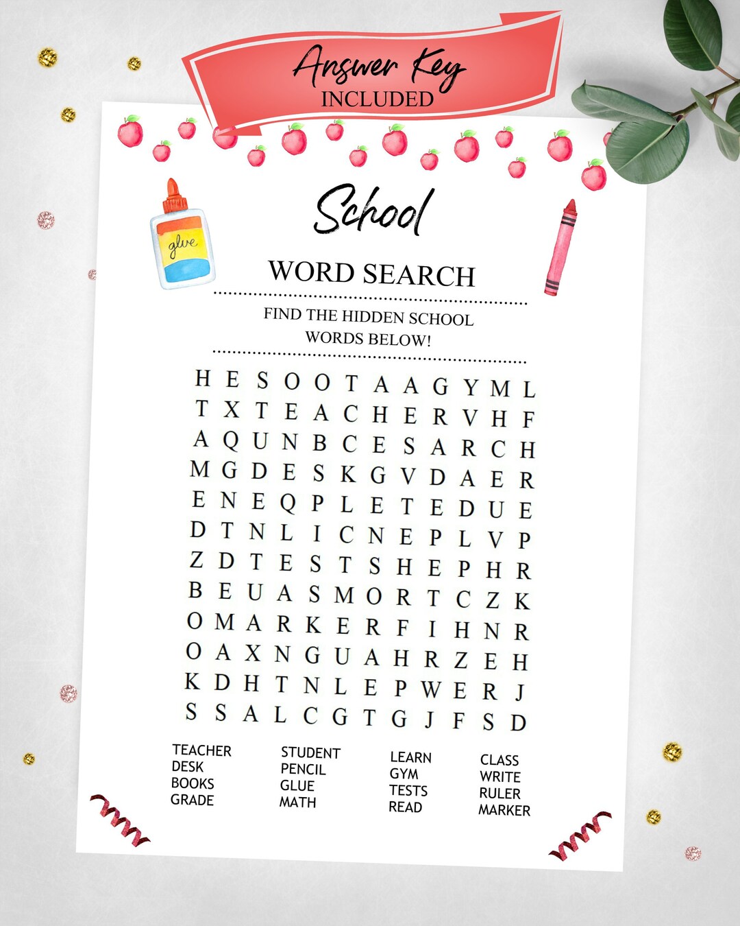 School Word Search. Back to School Word Search Game. School Word Game ...