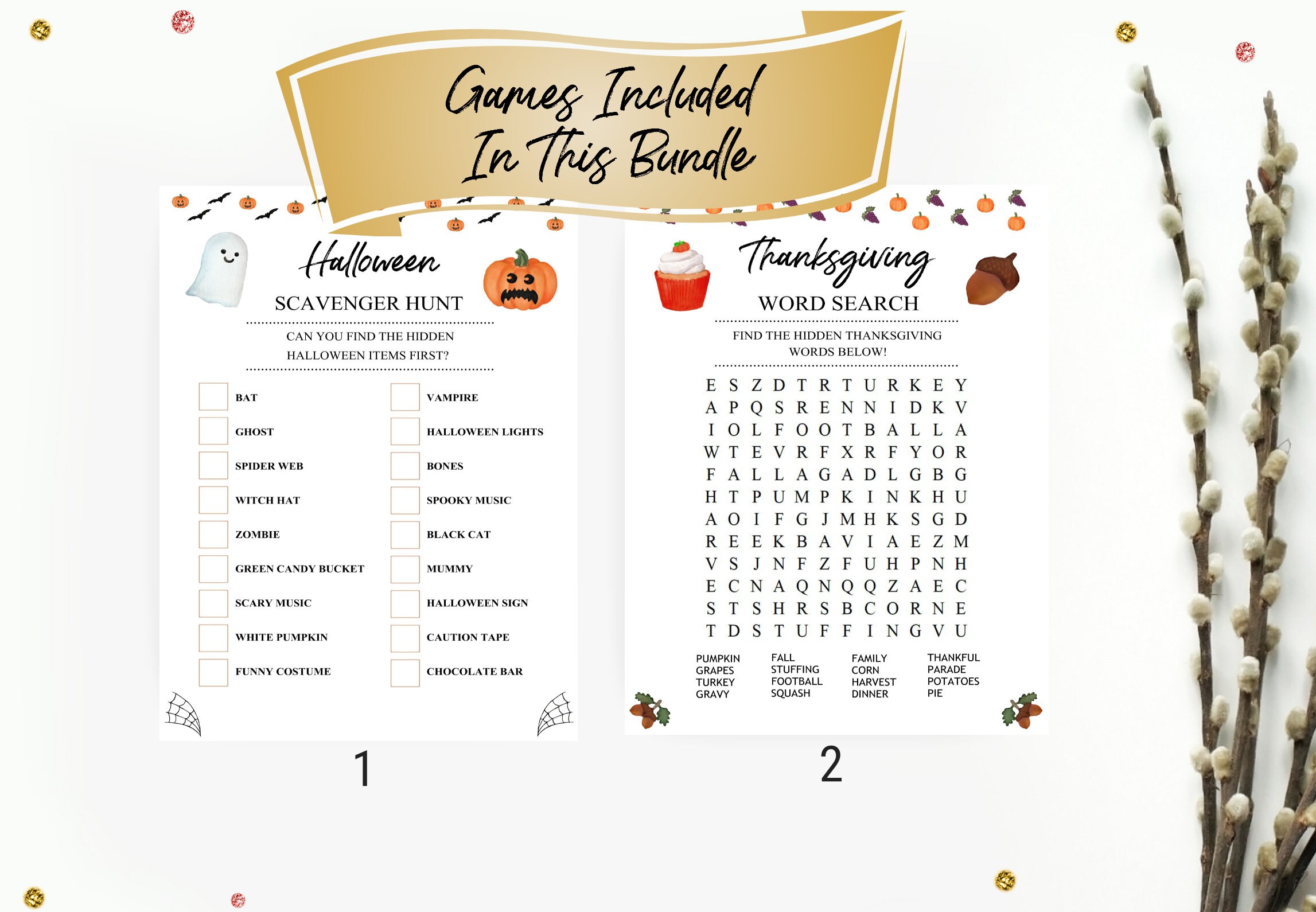 Holiday 5 Bundle Games. Mixed Bundle Holiday Party Games. Word Search ...