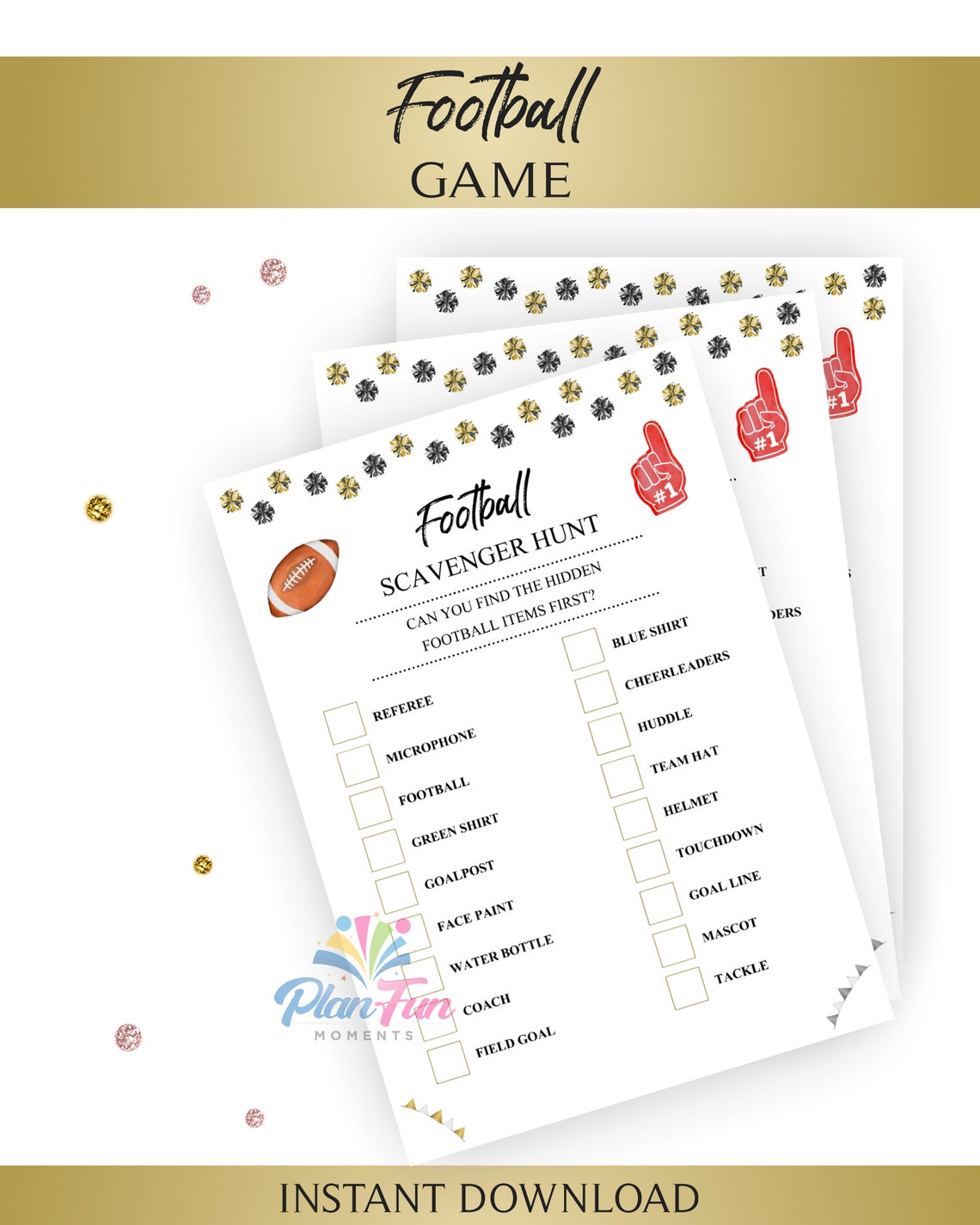 Football Scavenger Hunt. Sports Game. Football Scavenger Hunt Party ...