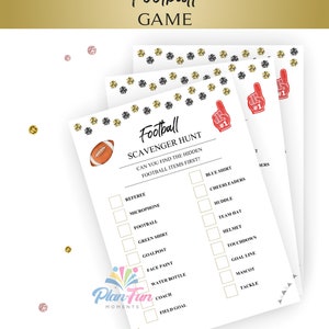 Football Scavenger Hunt. Sports Game. Football Scavenger Hunt Party ...