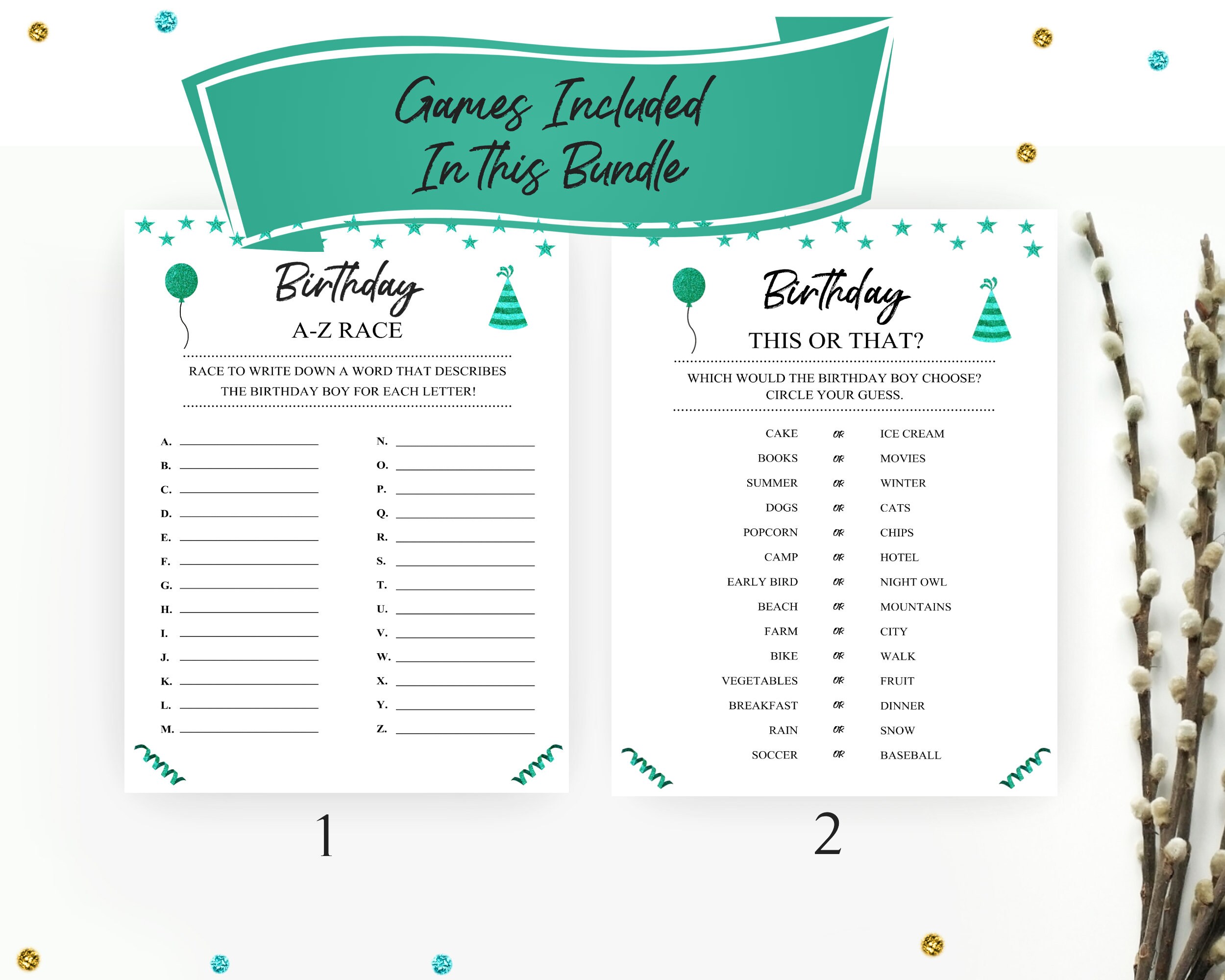 Birthday Boy 5 Game Bundle. This or That. Race, Wishes. Scramble ...