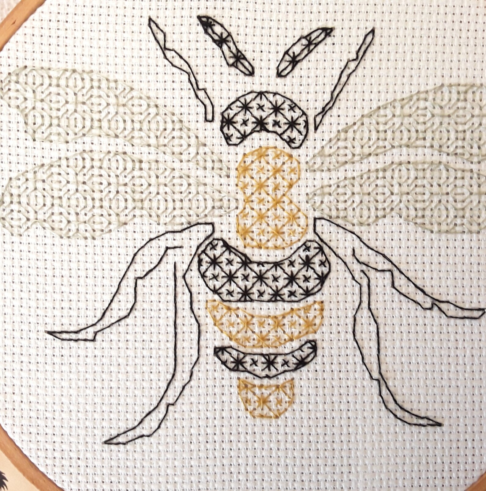 Blackwork Bee Pattern | Instant Digital Download | PDF File | Honeybee ...