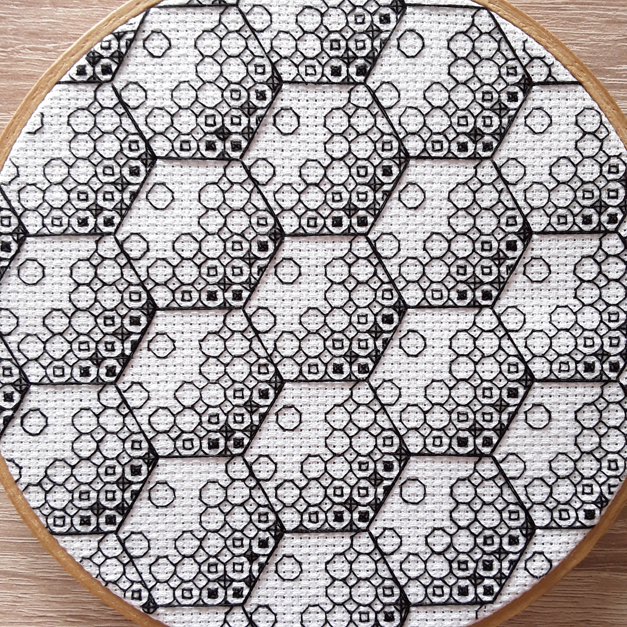 Bubble Hexagon Blackwork Embroidery Pattern Blackwork - Etsy