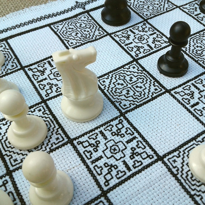 Chessboard Blackwork Pattern Instant Digital Download PDF | Etsy