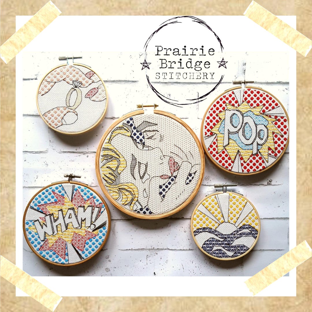 Pop Art Embroidery Pattern Bundle | Instant Download | Roy Lichtenstein ...