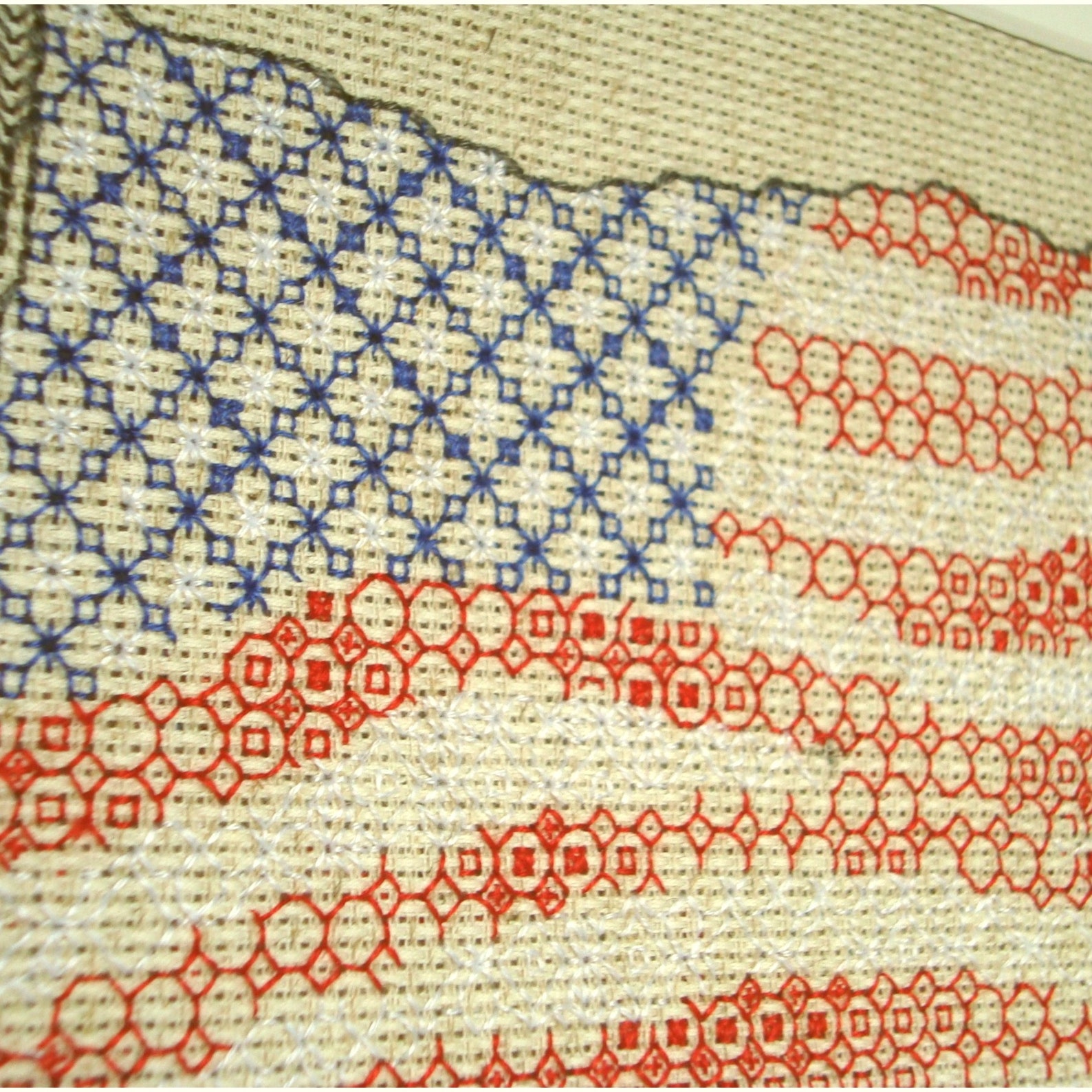 American Flag in Blackwork Pattern Instant Digital Download - Etsy