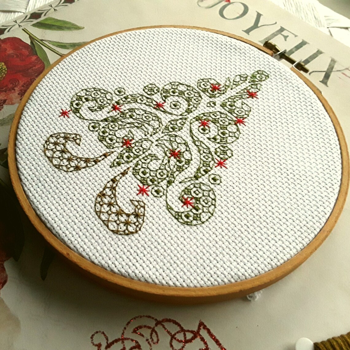 Christmas Tree Blackwork Pattern Merry Christmas Christmas | Etsy