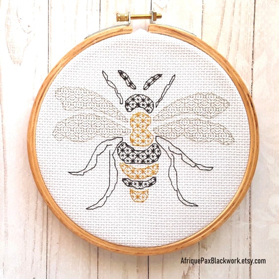 Blackwork Bee Pattern Instant Digital Download PDF File | Etsy