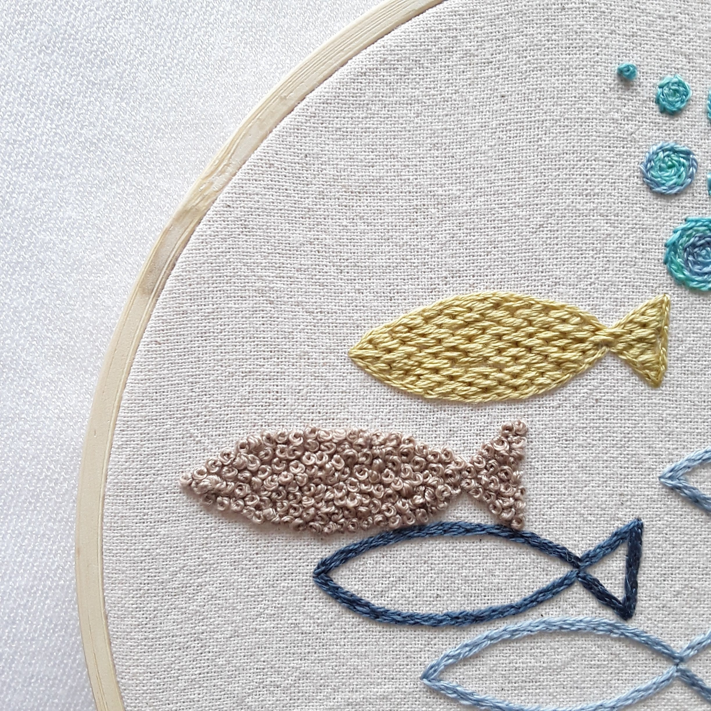 Fish Embroidery Pattern Pdf Pattern Coastal Embroidery - Etsy