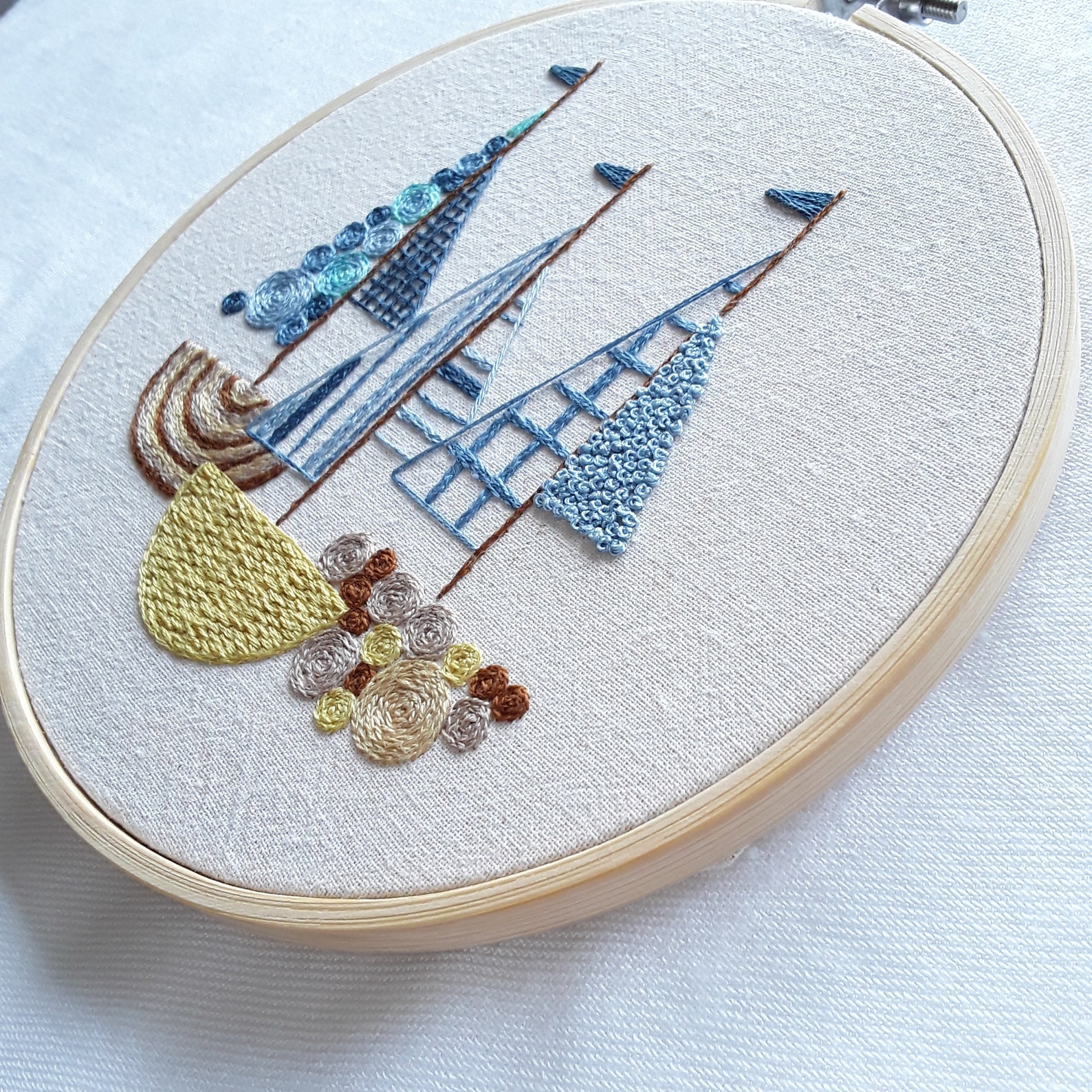 Boats Embroidery Pattern Beach House Decor Nautical - Etsy