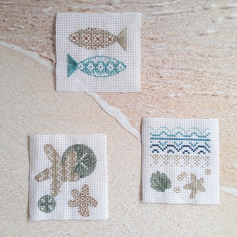 Fish Cross Stitch Pattern: Beginner Mini Seaside DIY (PDF Pattern) - Etsy