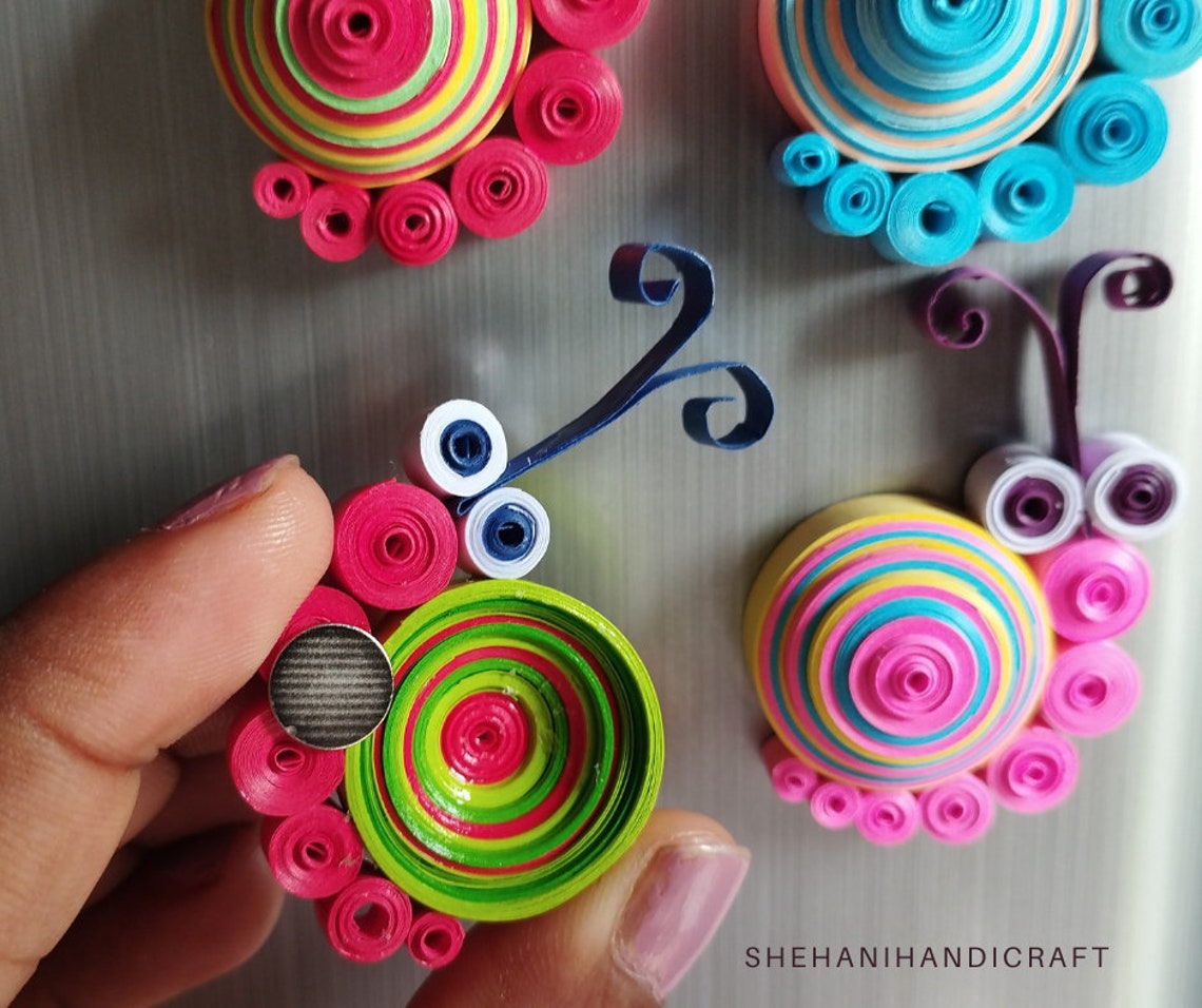 Quilling Gift Magnet Snail | Fridge Magnets | Home Decor | Paper ...