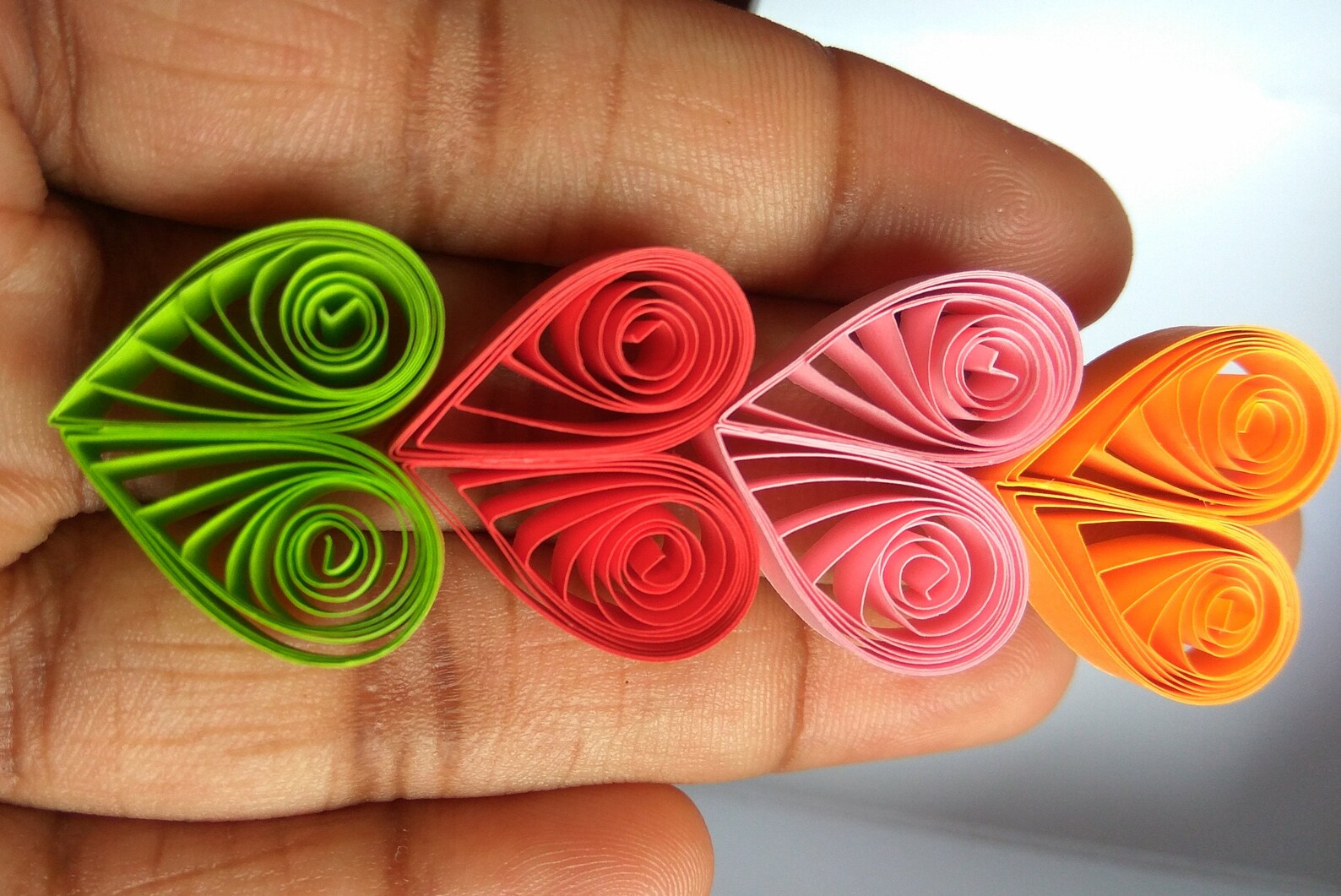 30 Pcs Quilled Hearts Paper Quilling Handmade Decorations, Party ...