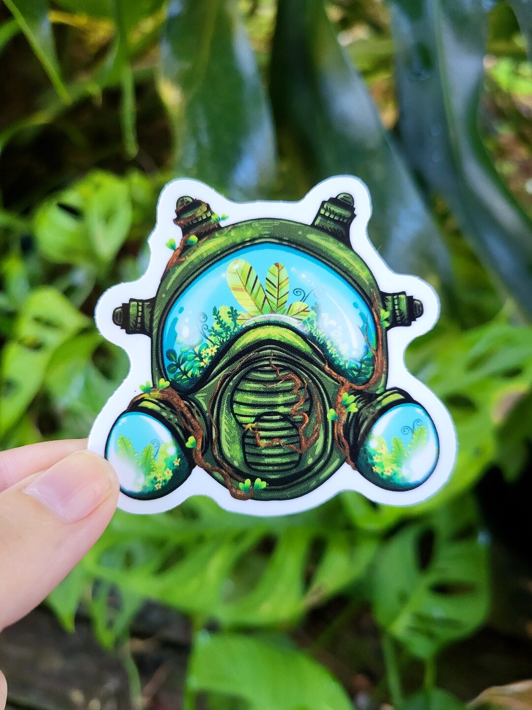 Solarpunk Plant Gas Mask Recycle Everything Regrow Society - Etsy