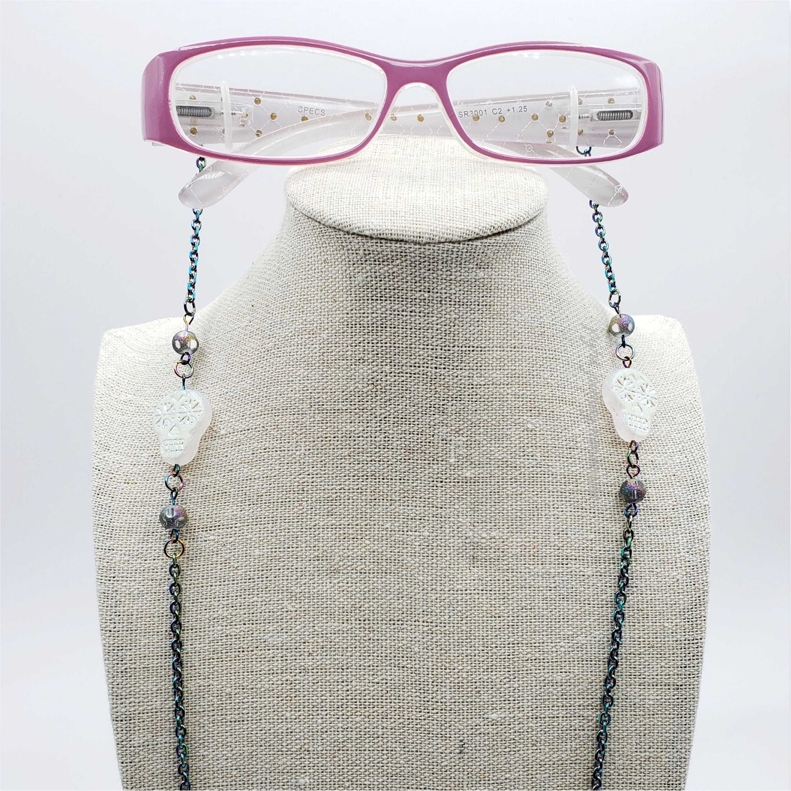 Rainbow Skull Eyeglass Chain Iridescent Eyeglass Chain Mask Chain ...