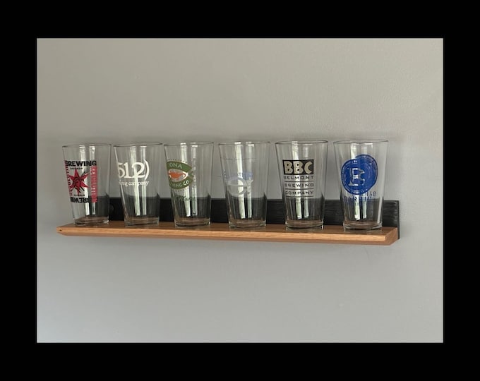 Pint Beer Glass24 Display Natural/black Oak - Etsy