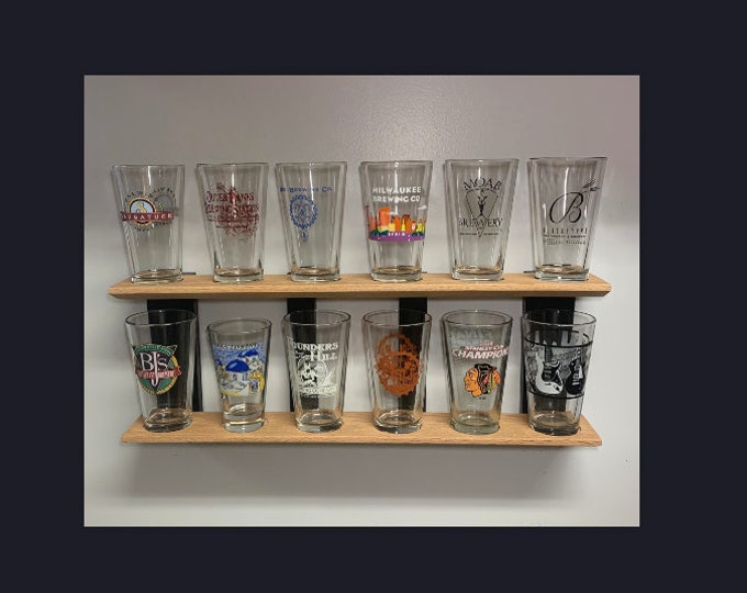 Pint Beer Glass24 Display Natural/black Oak - Etsy