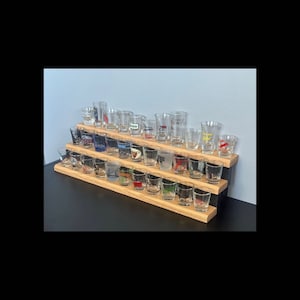 Bar Top Shot Glass (33) Display Nat/black - Etsy