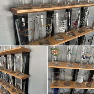 Pint Beer Glass(24) Display Natural/black Oak - Etsy
