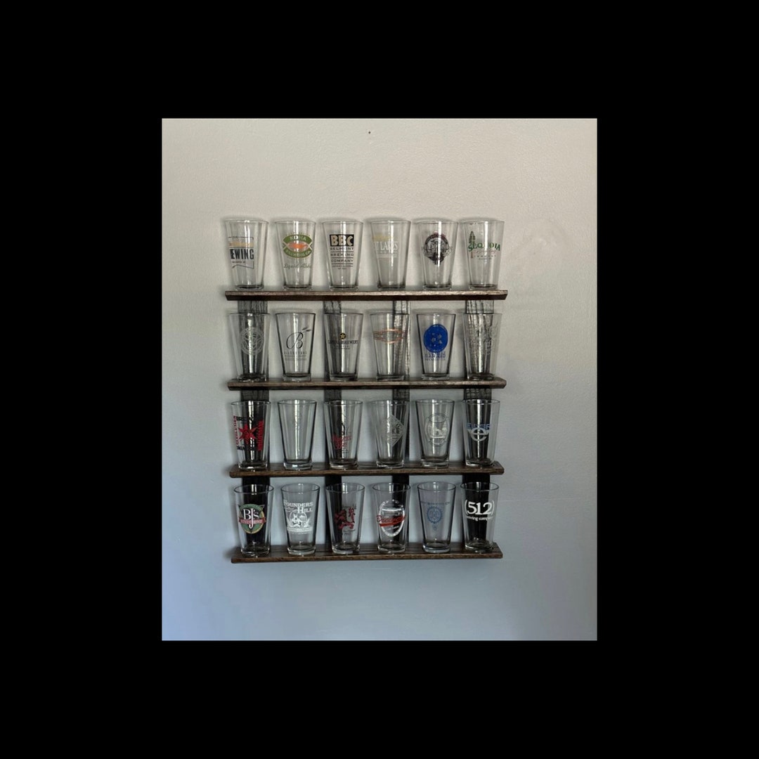 Pint Beer Glass(24) Display Brown/black Oak - Etsy