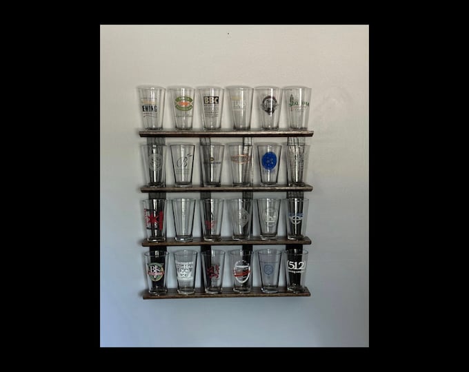 Pint Beer Glass24 Display Natural/black Oak - Etsy