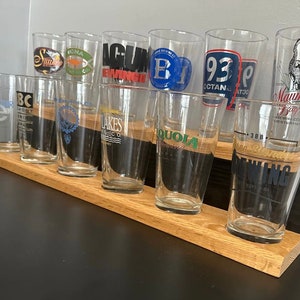 Pint Beer Glass(12) Bar Top Display Shelf Nat/black - Etsy